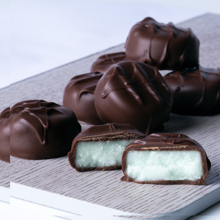 Dark Chocolate Peppermint Creams - Old Bank House Chocolate Shop
